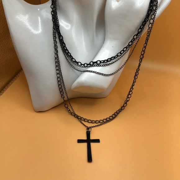 Accessories | Hip Hop Gothic Punk Black Vintage Cross Necklace | Poshmark